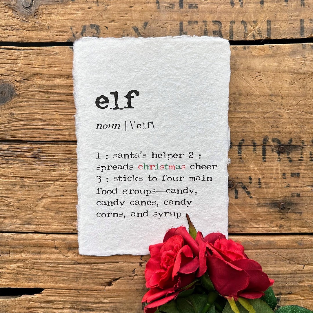 Elf Definition Print in Typewriter Font on 5x7, 8x10, 11x14 Handmade ...
