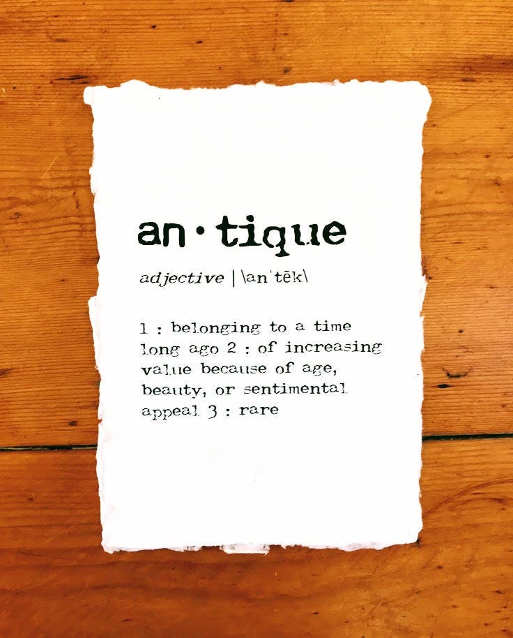 Antique definition print in typewriter font on 5x7 or 8x10 | Etsy