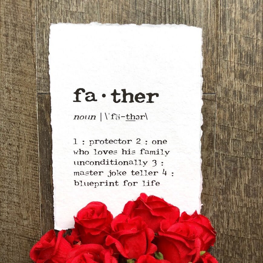 Father from anyone definition print in typewriter font on | Etsy