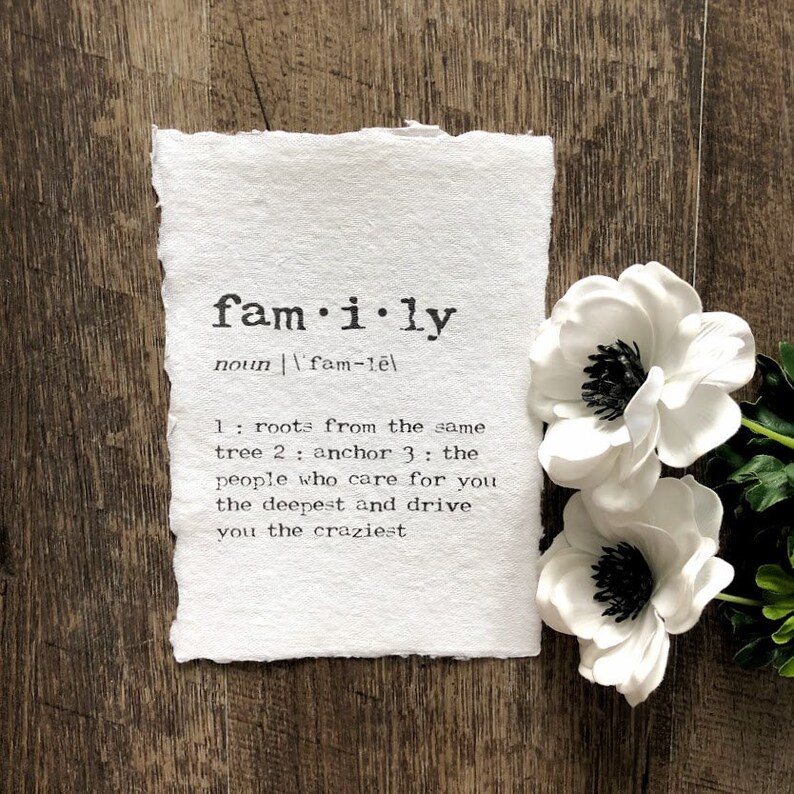 Family Definition Print in Typewriter Font on 5x7 or 8x10 | Etsy