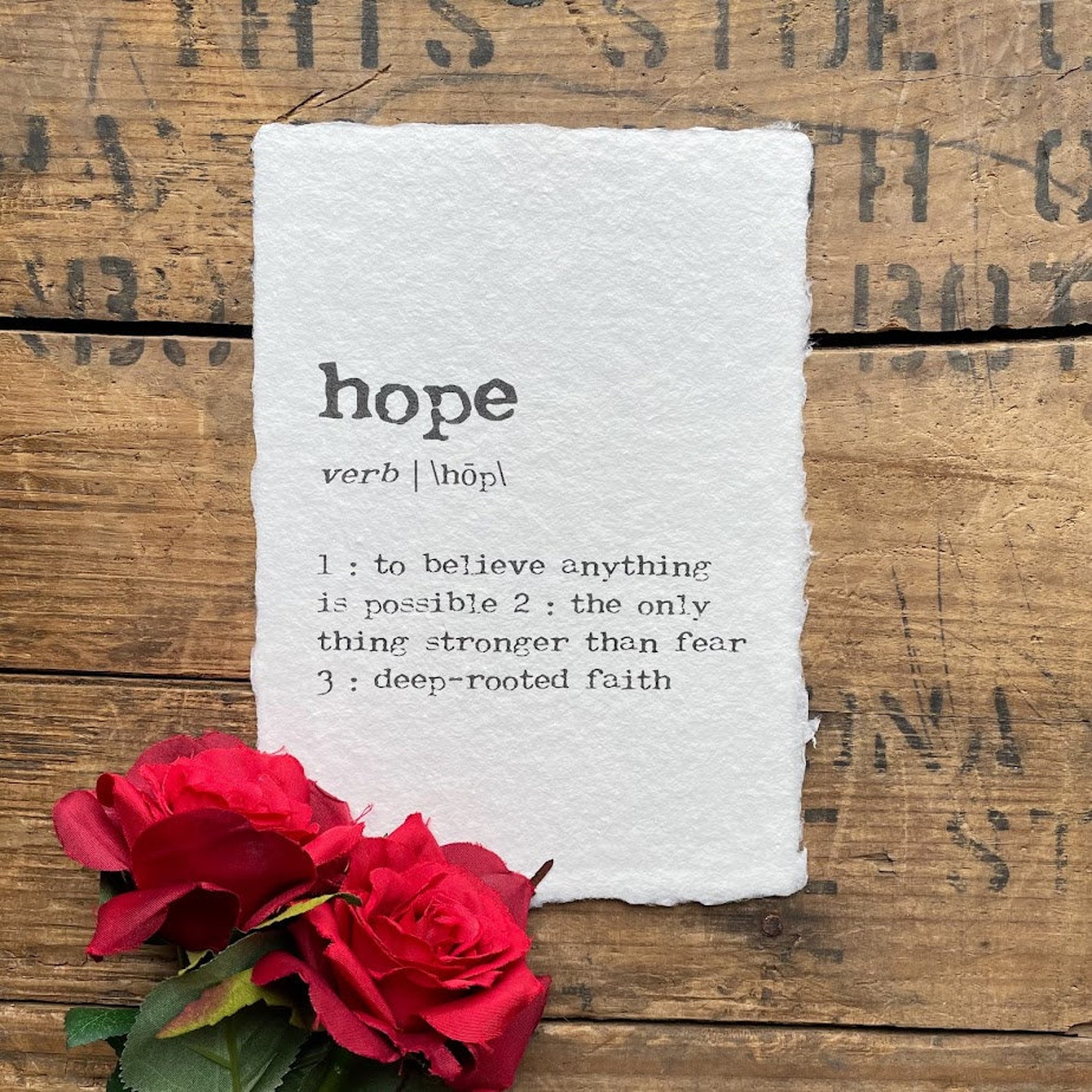 Hope Definition Print in Typewriter Font on 5x7 or 8x10 | Etsy Canada