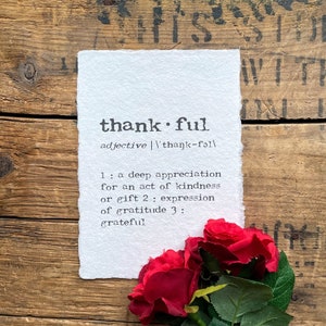 Thankful Definition Print in Typewriter Font on 5x7, 8x10, 11x14 ...