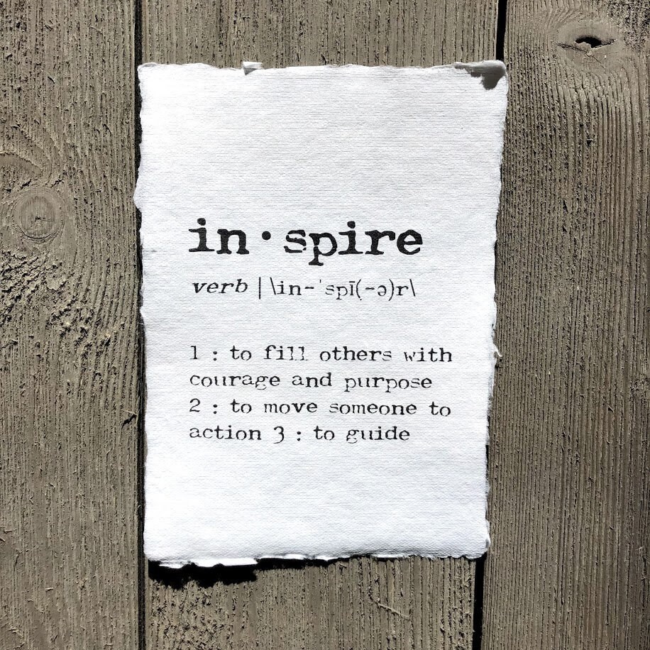 Inspire definition print in typewriter font on 5x7 or 8x10 | Etsy