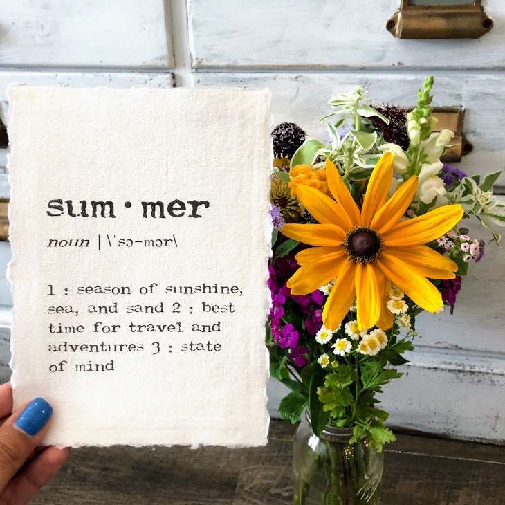 Summer Definition Print in Typewriter Font on 5x7 8x10 11x14 - Etsy