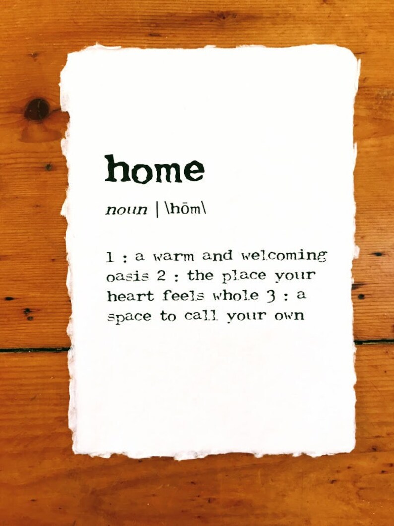 Home Definition Print in Typewriter Font on 5x7 or 8x10 | Etsy