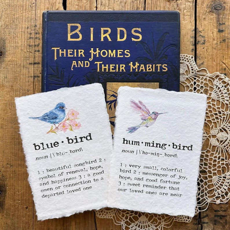 Bluebird Definition Print in Typewriter Font on 5x7, 8x10, 11x14 ...