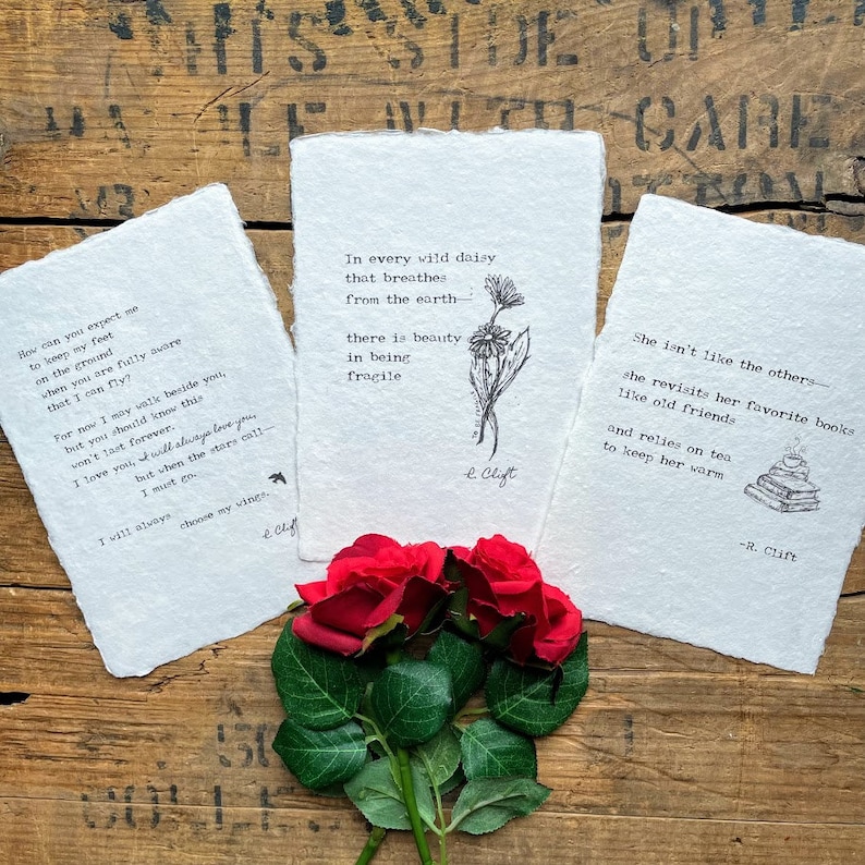 Fragile Like a Daisy Poem by R. Clift on 5x7, 8x10, 11x14 Handmade ...