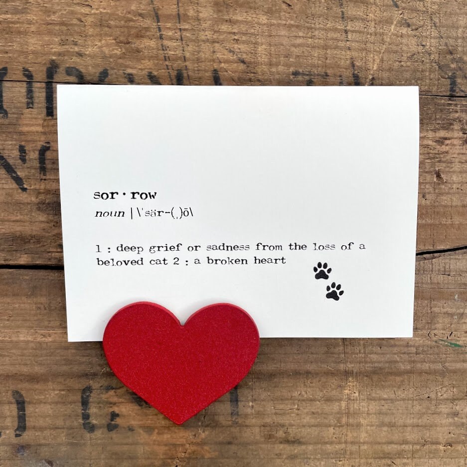 Sorrow Definition Greeting Card for Dog Cat Loss in | Etsy