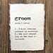Groom Definition Print in Typewriter Font on 5x7, 8x10, 11x14 Handmade ...