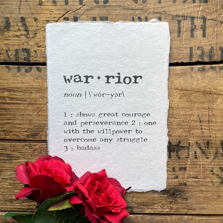 Warrior Definition Print in Typewriter Font on 5x7, 8x10, or 11x14 ...