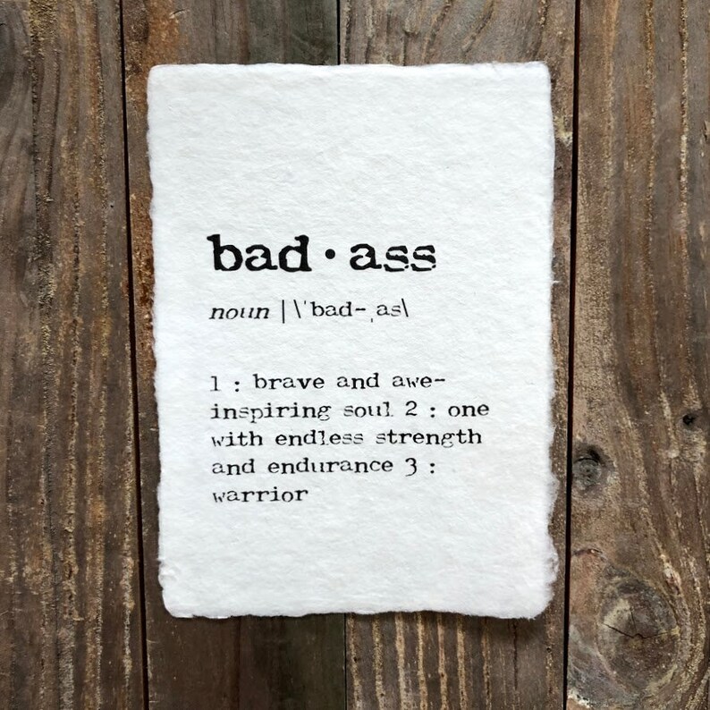 Badass Definition Print in Typewriter Font on 5x7 8x10 or - Etsy