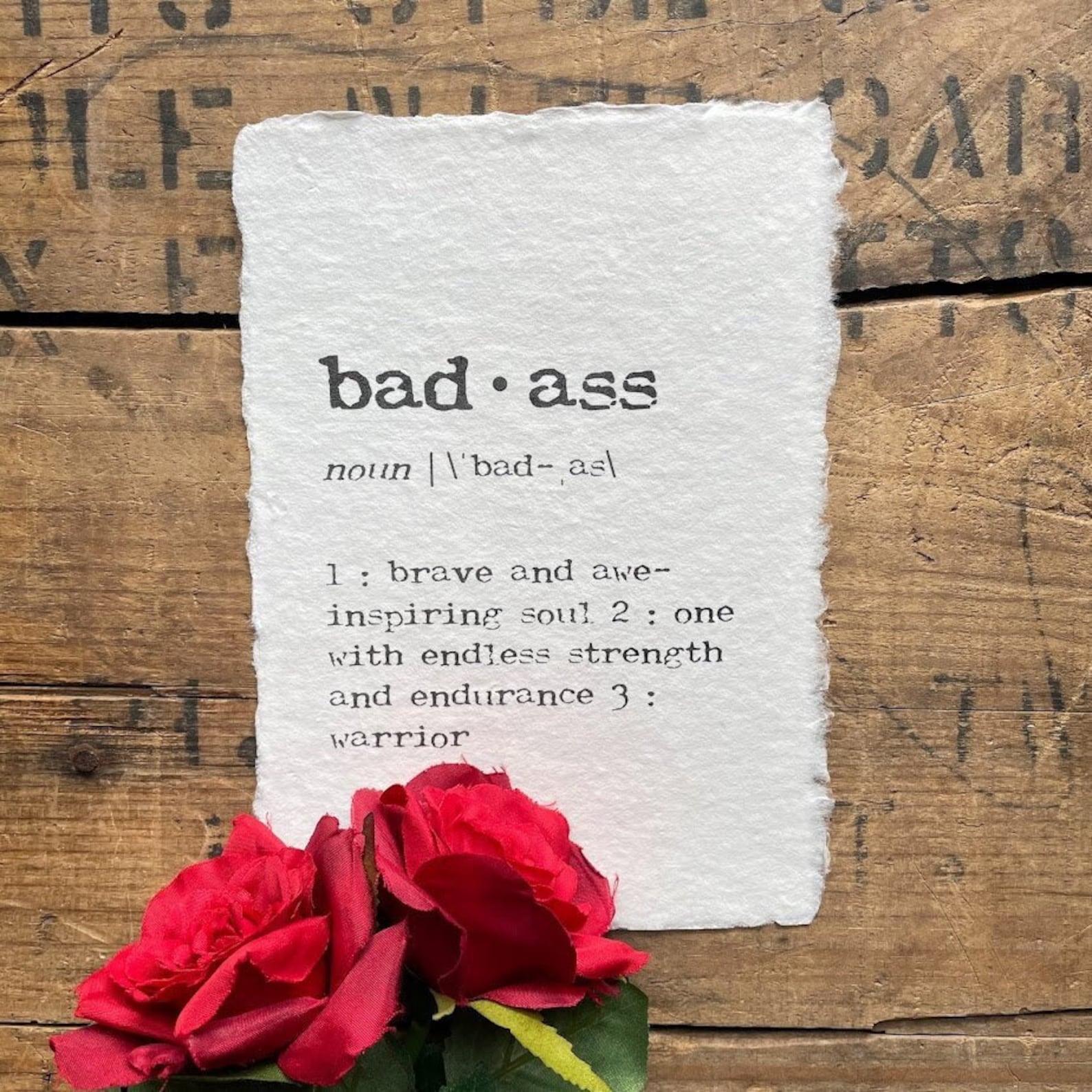 Badass Definition Print in Typewriter Font on 5x7 8x10 or - Etsy