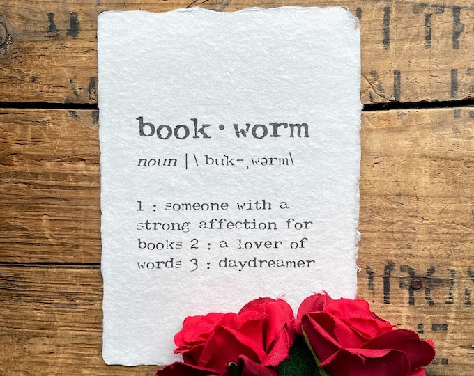 Bookworm Definition Print in Typewriter Font on 5x7, 8x10, 11x14 ...