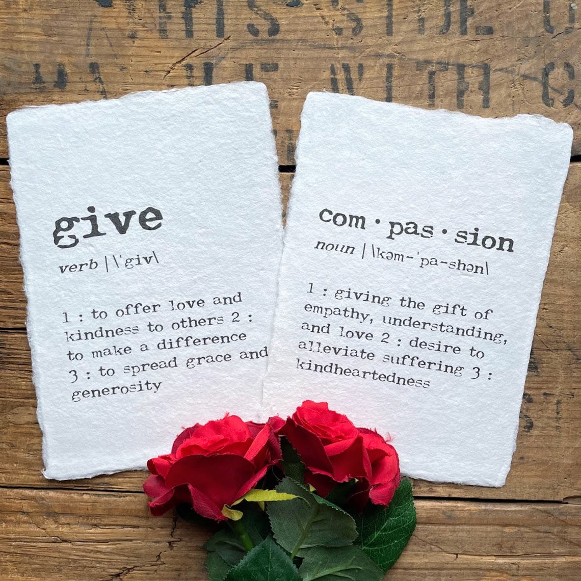 Compassion Definition Print in Typewriter Font on 5x7, 8x10, 11x14 ...