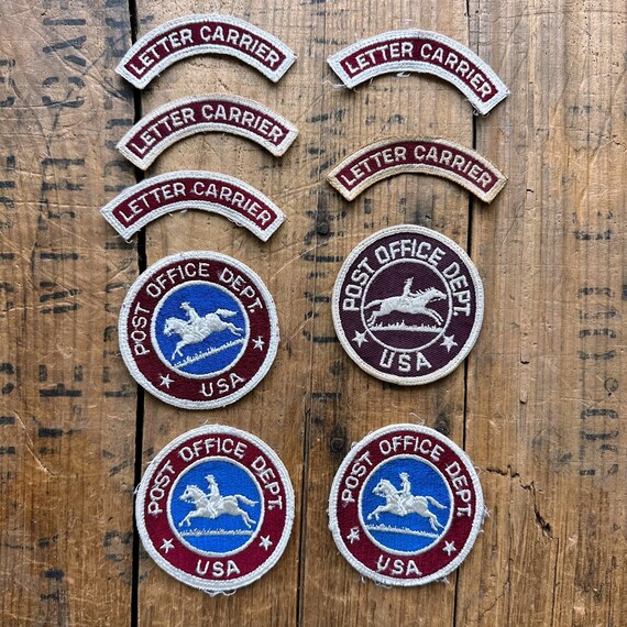 Vintage US Mail letter carrier patch, faded red and w… - Gem