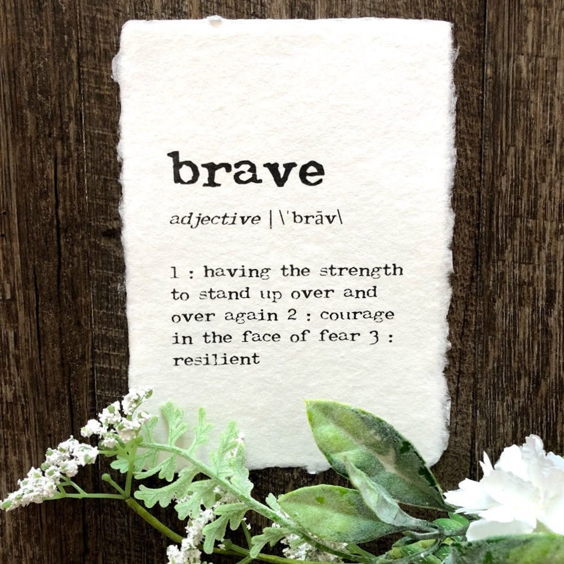 Brave Definition Print in Typewriter Font on 5x7 8x10 11x14 - Etsy