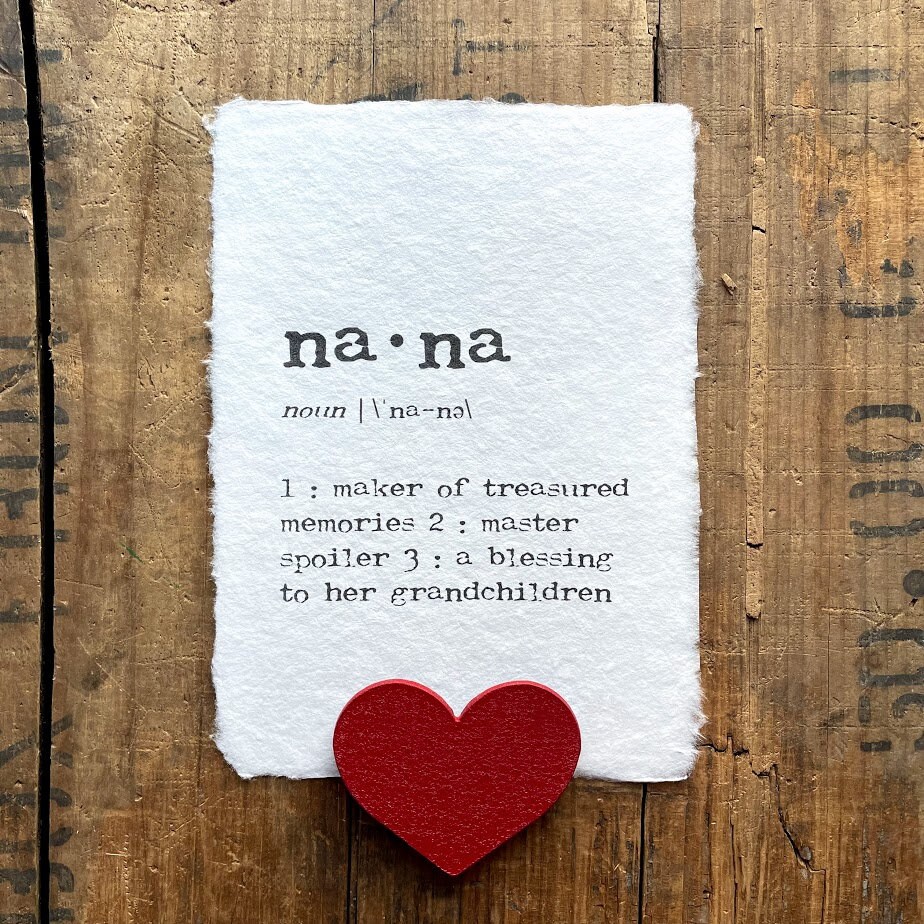 Grandmother OR Nana Definition Print in Typewriter Font on 5x7, 8x10 ...