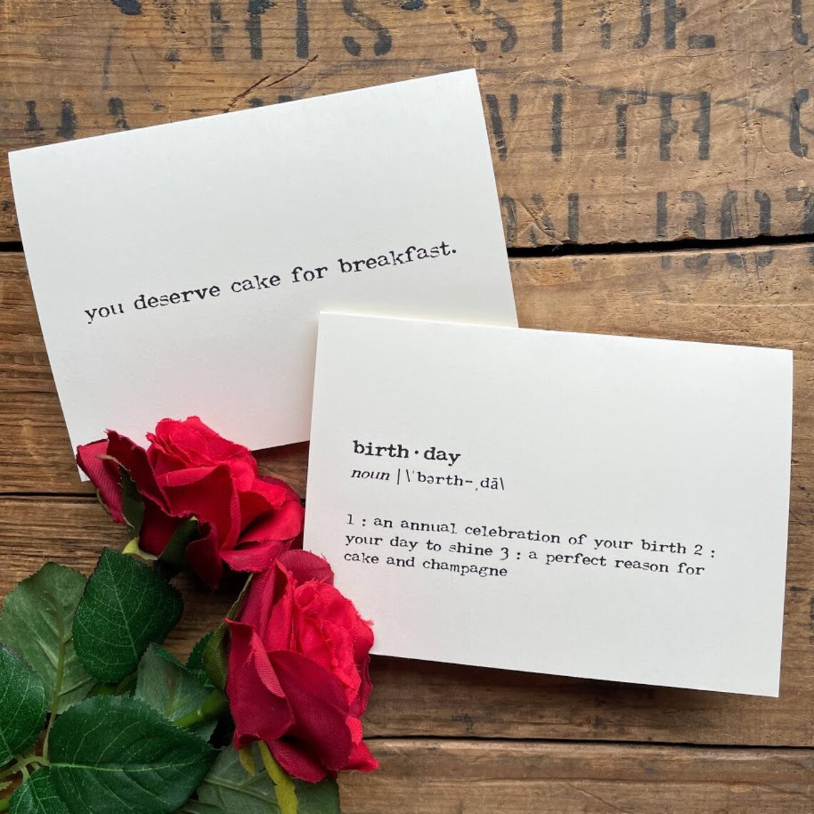 Birthday Definition Greeting Card in Typewriter Font With Envelope and ...