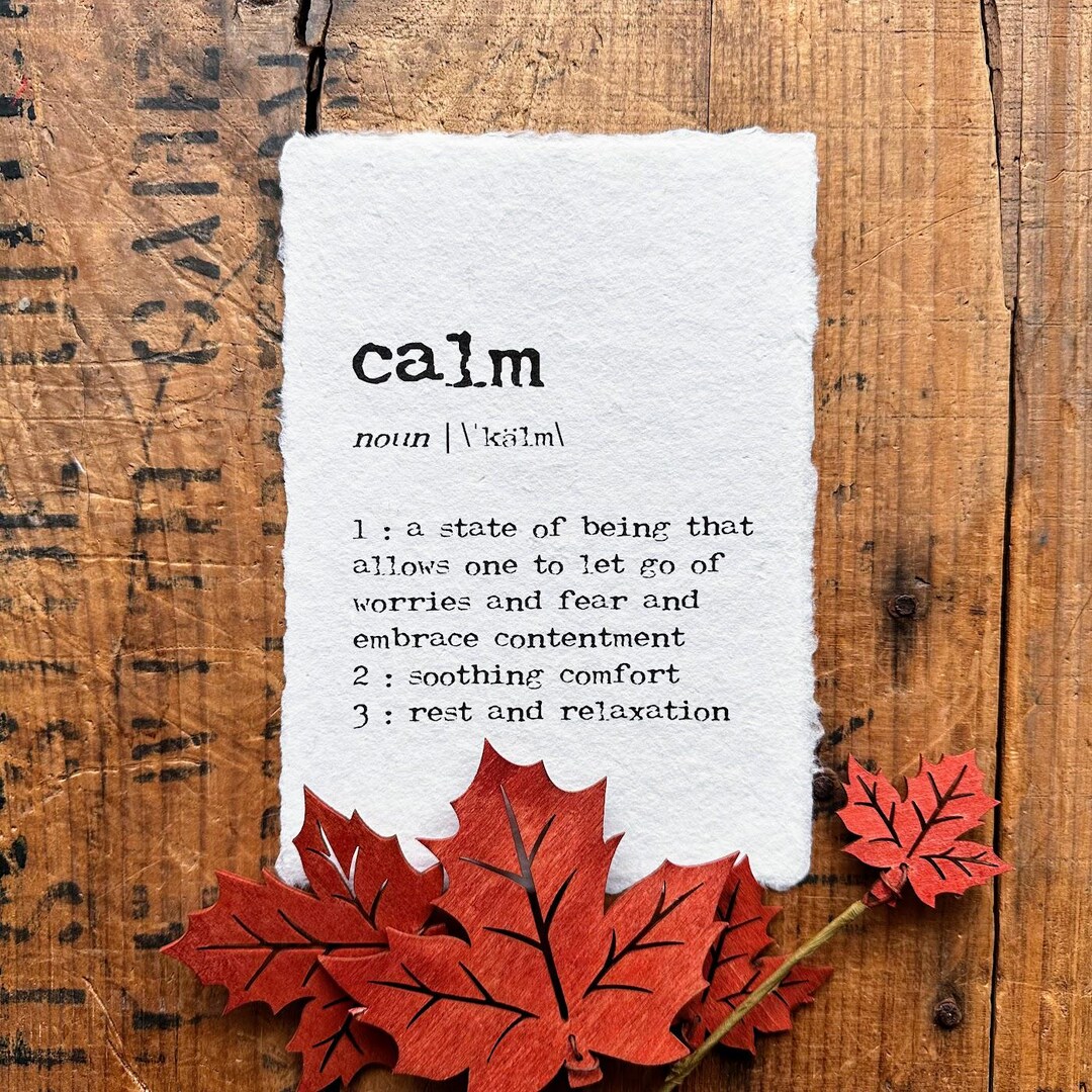 Calm Definition Print in Typewriter Font on 5x7, 8x10, 11x14 Handmade ...