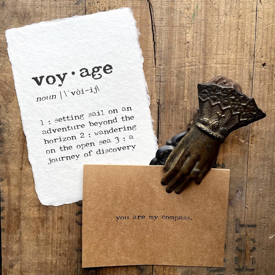 Voyage Definition Print in Typewriter Font on 5x7, 8x10, 11x14 Handmade ...