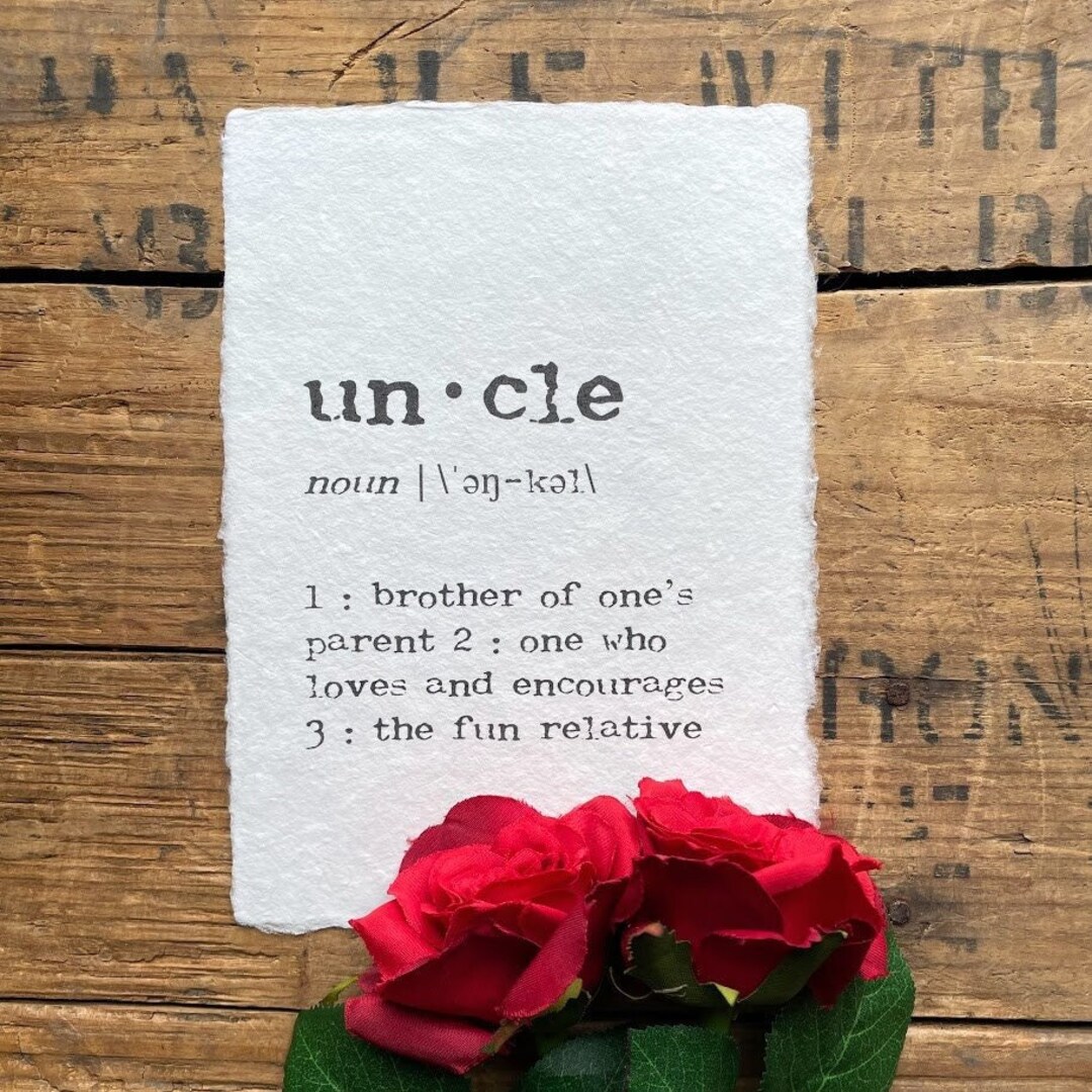 Uncle Definition Print in Typewriter Font on 5x7, 8x10, 11x14 Handmade ...