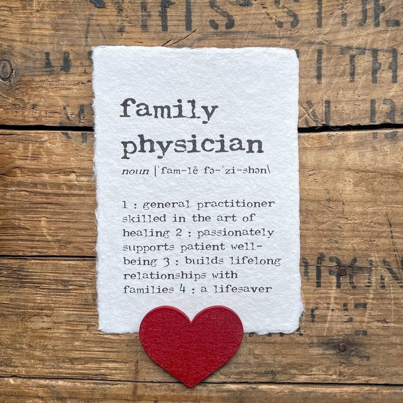 Family Physician Definition Print in Typewriter Font on 5x7, 8x10 ...