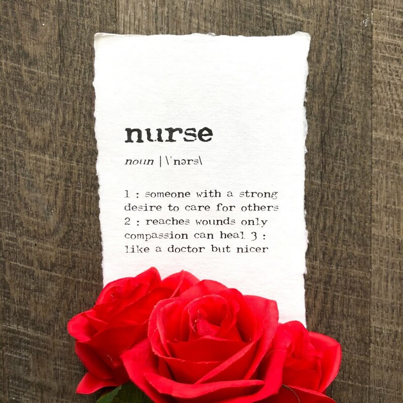 Nurse Definition Print in Typewriter Font on Handmade Cotton - Etsy