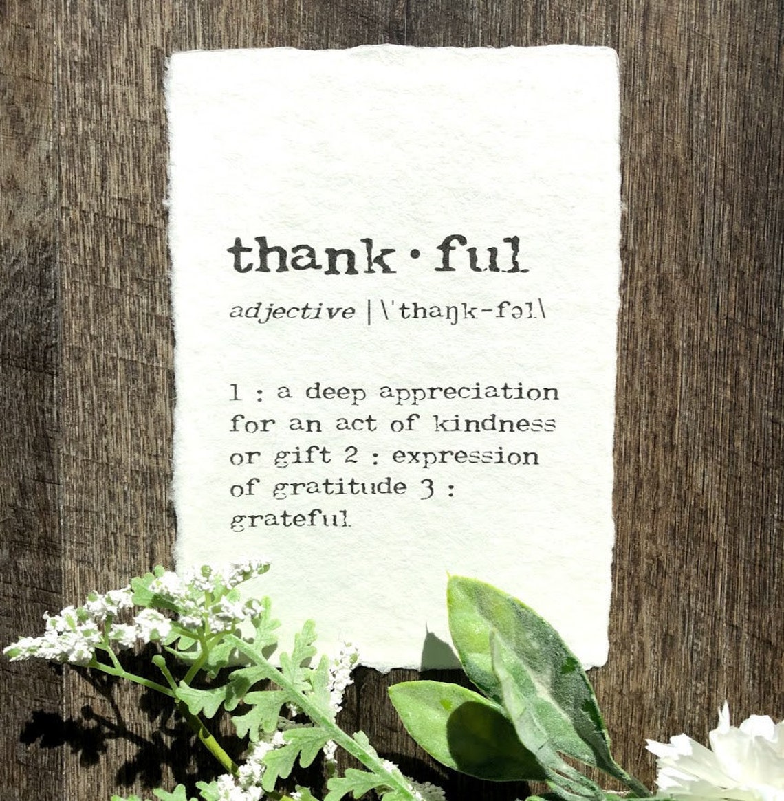 Thankful Definition Print in Typewriter Font on 5x7, 8x10, 11x14 ...