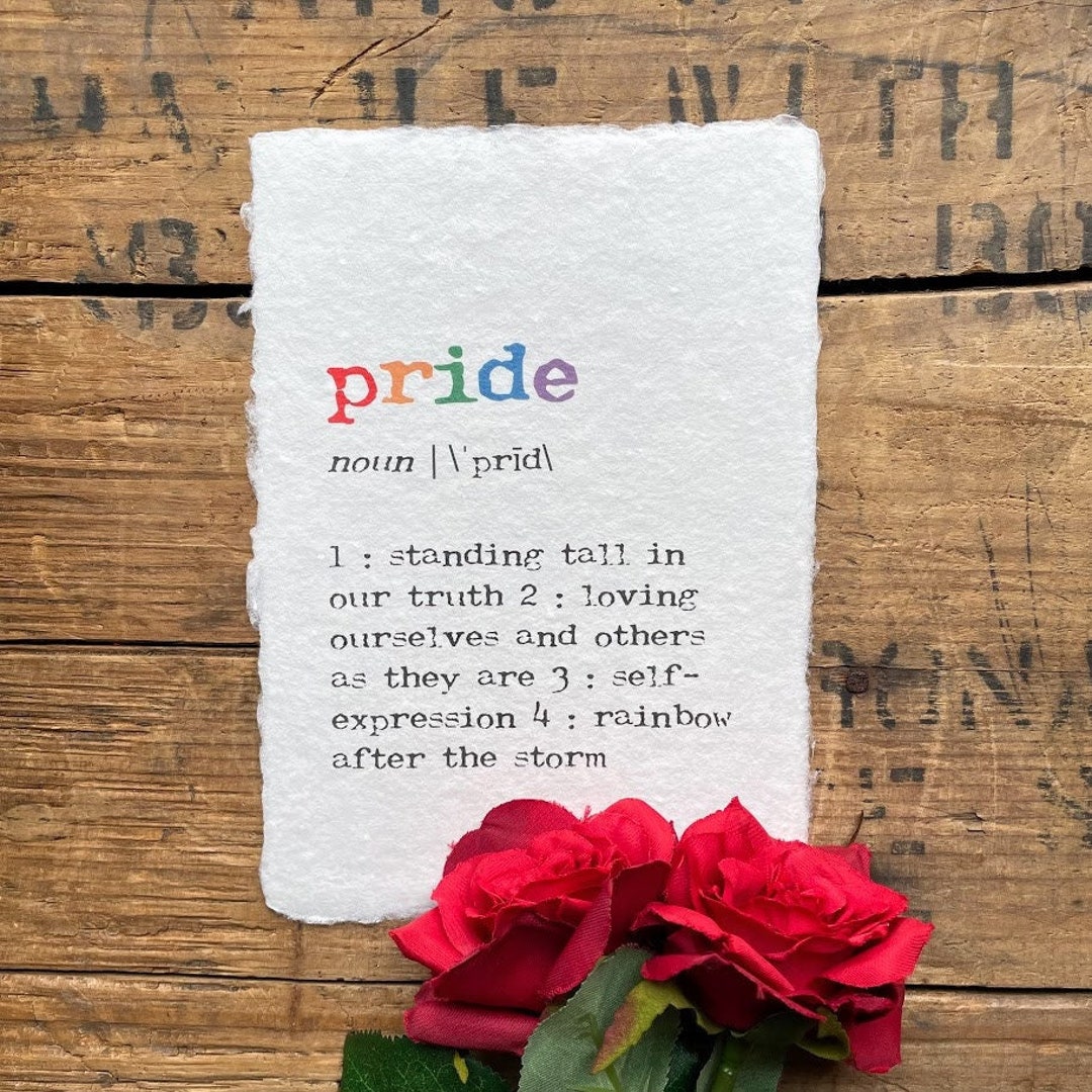 Pride Definition Print in Typewriter Font on 5x7 8x10 11x14 - Etsy