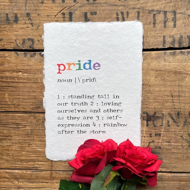 Pride Definition Print in Typewriter Font on 5x7 8x10 11x14 - Etsy