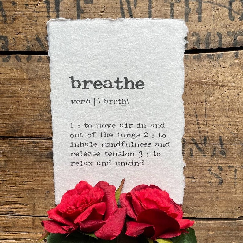 Breathe Definition Print in Typewriter Font on 5x7 or 8x10 | Etsy