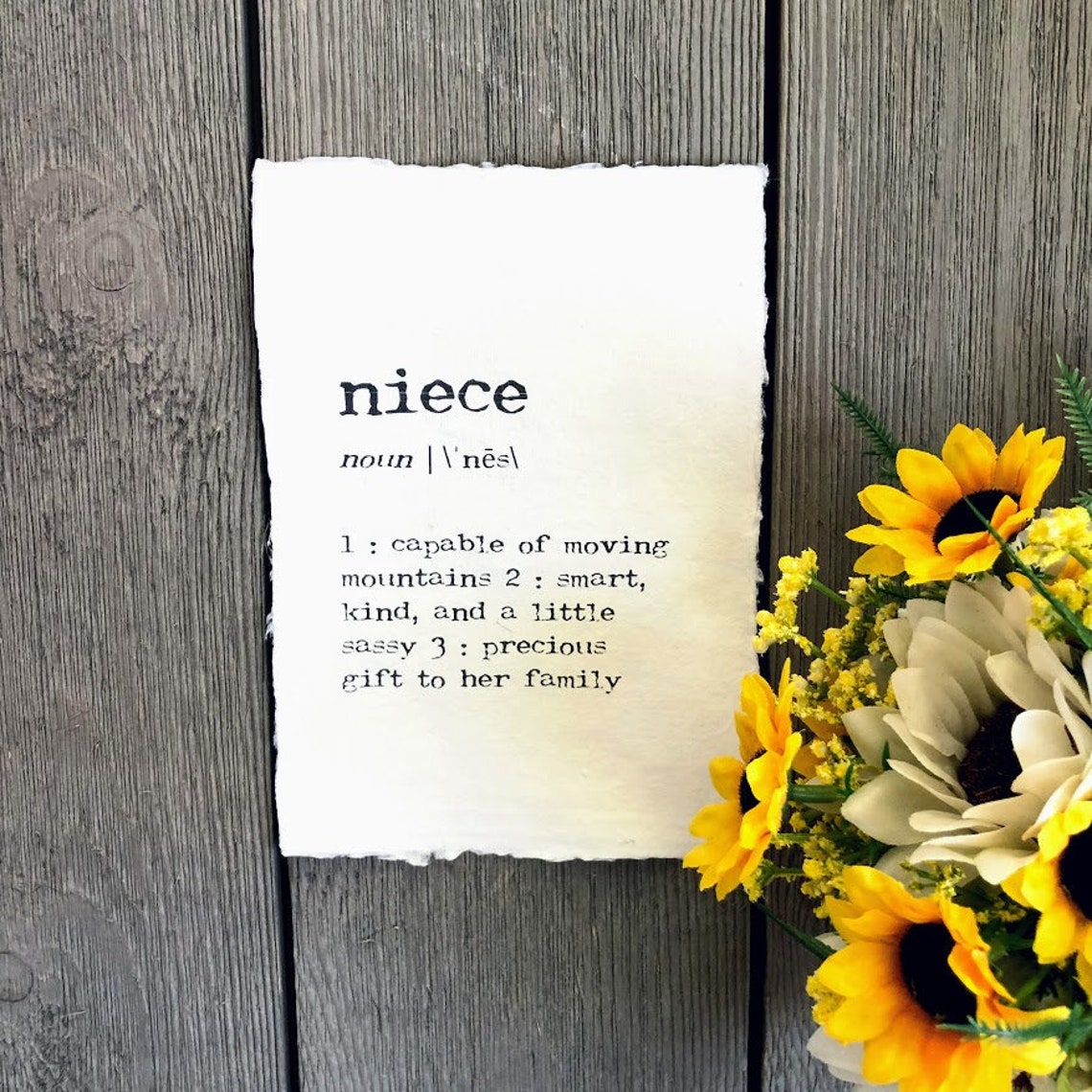 Niece Definition Print in Typewriter Font on 5x7, 8x10, 11x14 Handmade ...