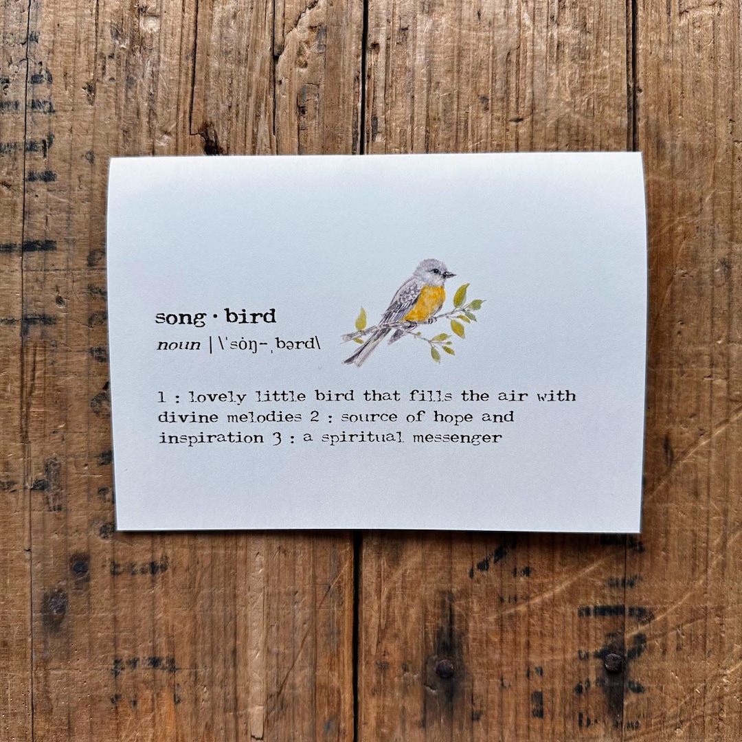 Songbird Definition Greeting Card With Original Watercolor Art, 4" X 5. ...