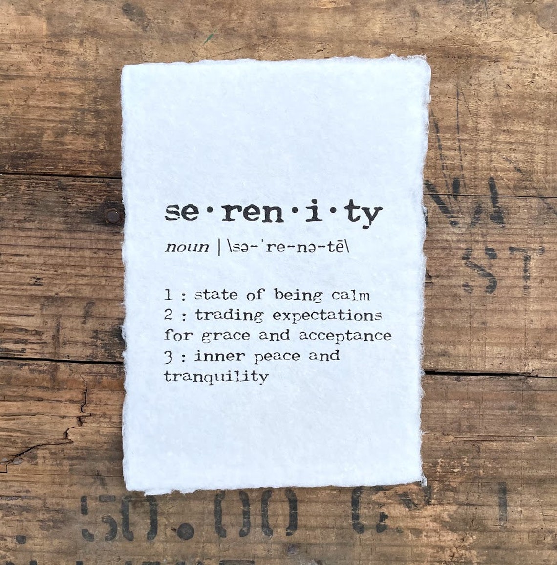 Serenity Definition Print in Typewriter Font on 5x7, 8x10, 11x14 ...