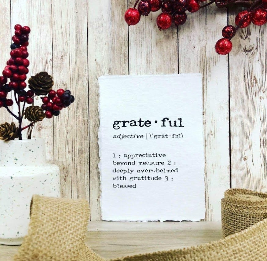 Grateful Definition Print in Typewriter Font on 5x7 or 8x10 | Etsy