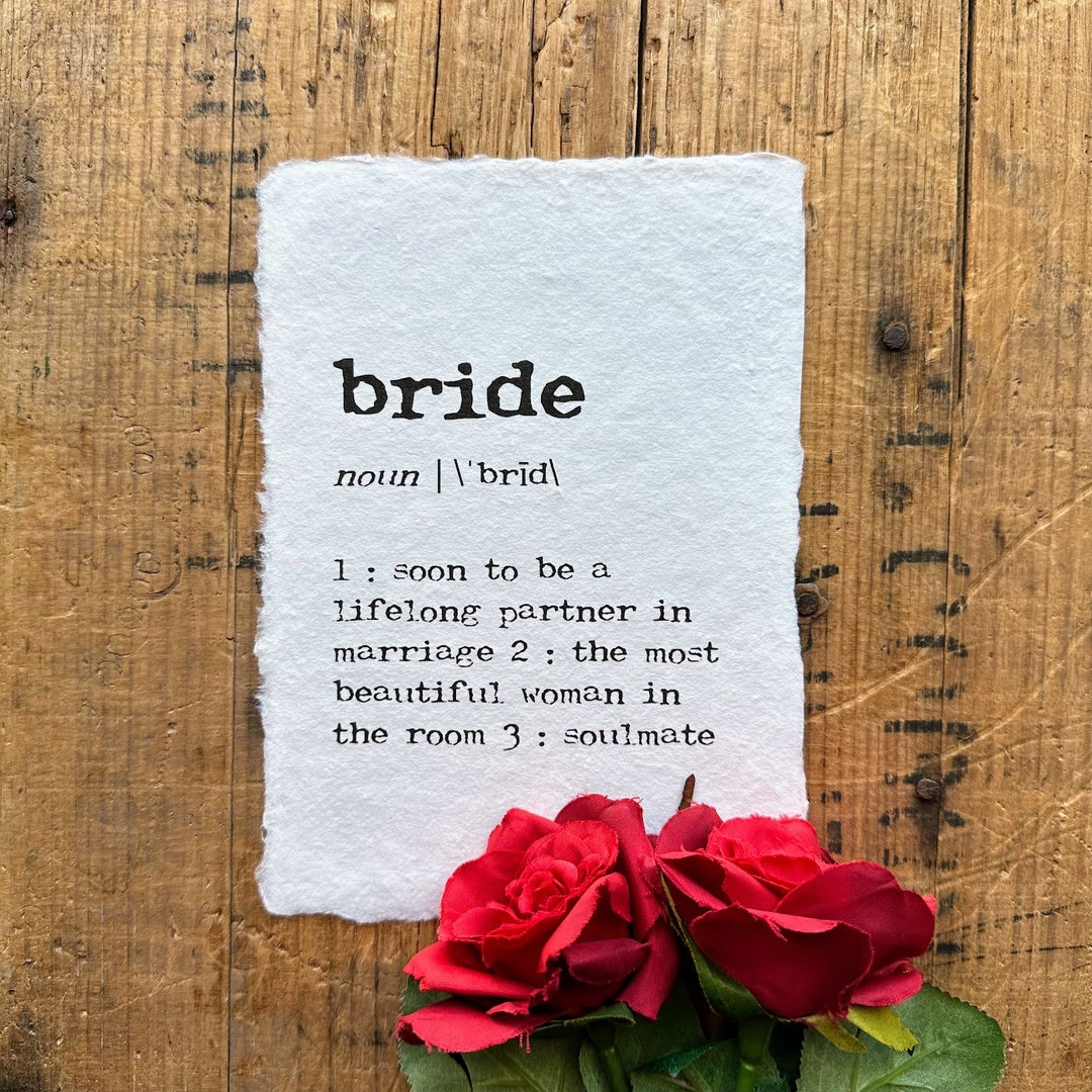Bride Definition Print in Typewriter Font on 5x7, 8x10, 11x14 Handmade ...
