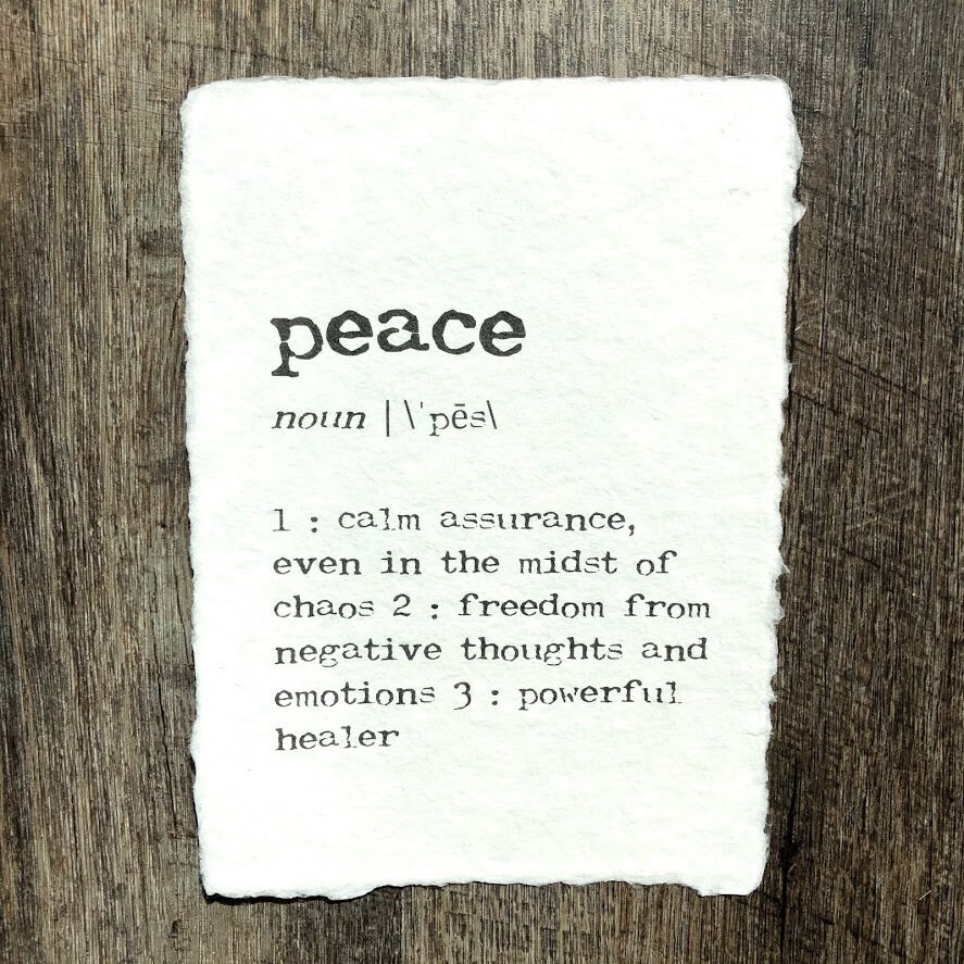 Peace Definition Print in Typewriter Font on 5x7 8x10 11x14 - Etsy