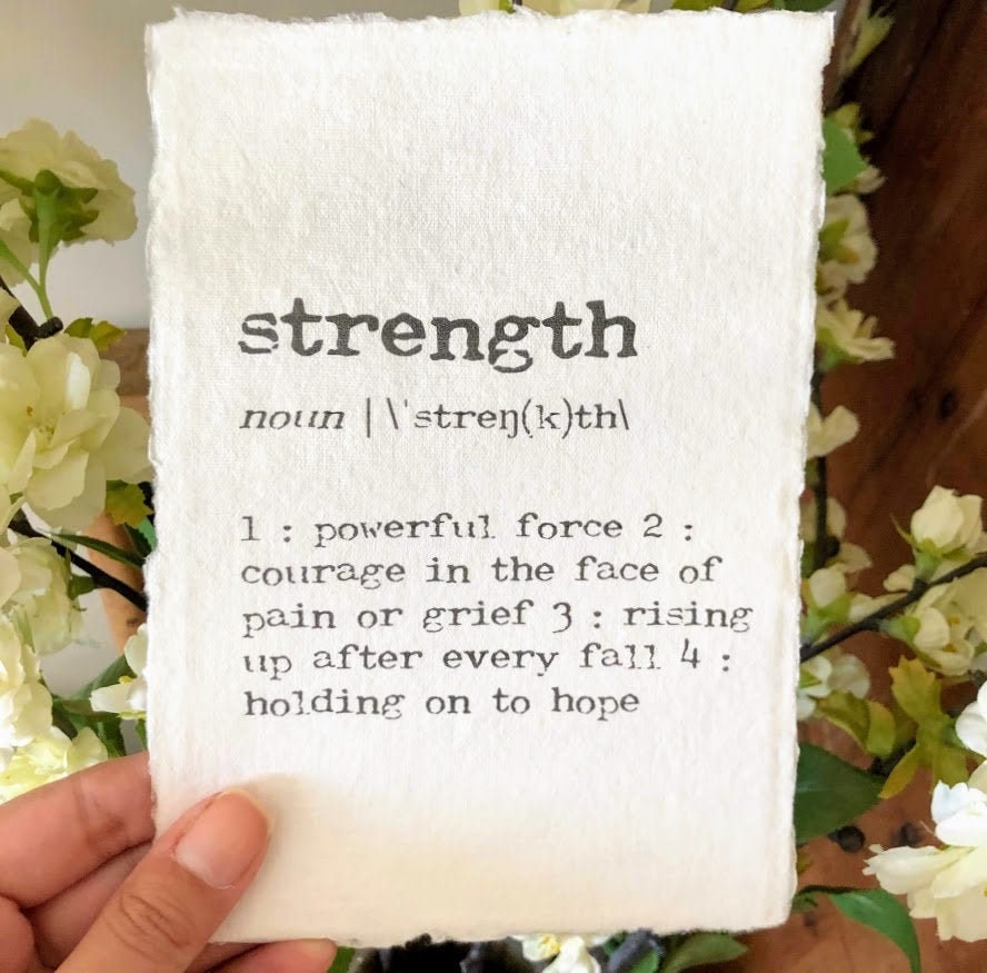 Strength Definition Print in Typewriter Font on 5x7 or 8x10 | Etsy