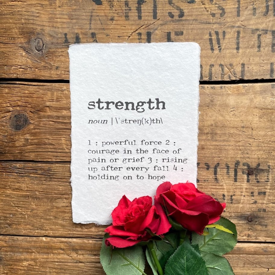 Strength Definition Print in Typewriter Font on 5x7 8x10 - Etsy