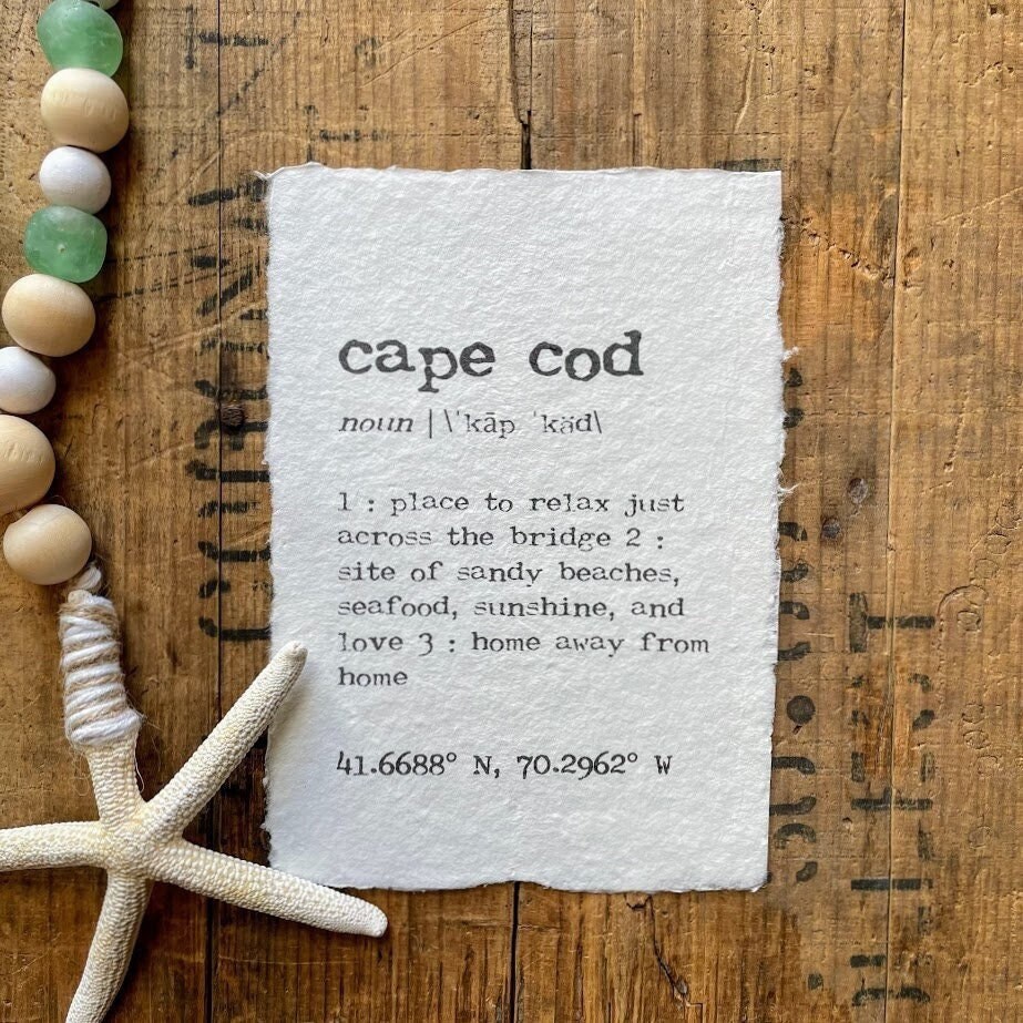 Cape Cod Massachusetts Definition Print in Typewriter Font on - Etsy