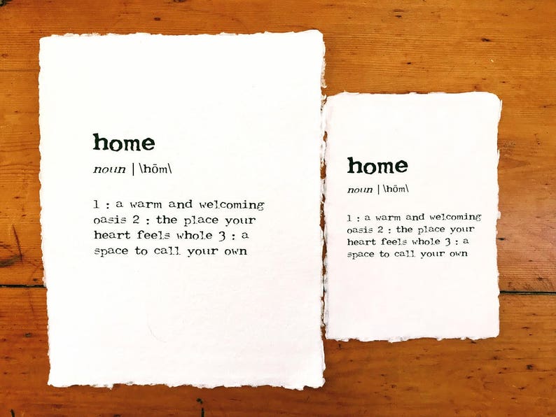 Home Definition Print in Typewriter Font on 5x7 or 8x10 | Etsy