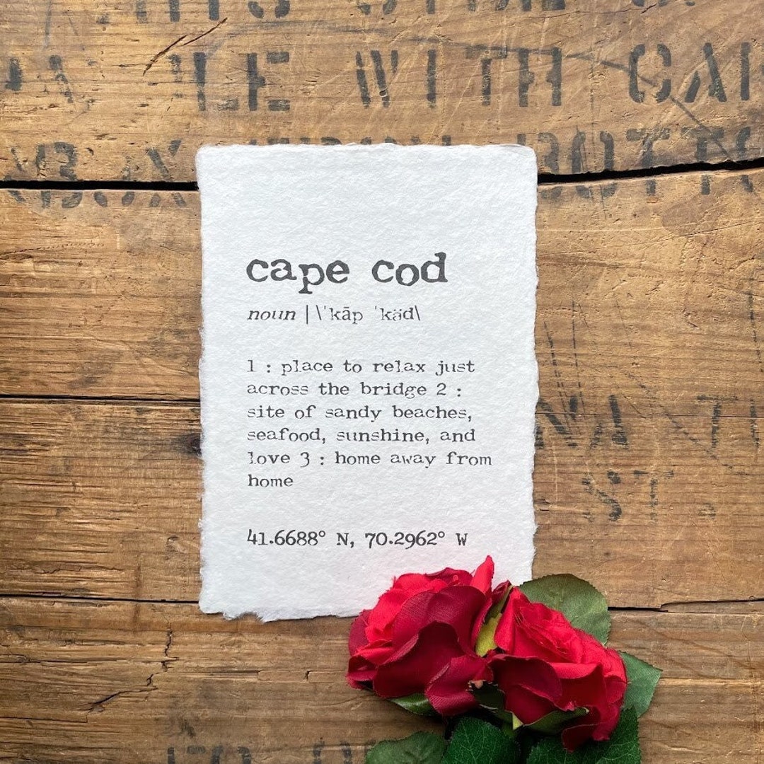 Cape Cod Massachusetts Definition Print in Typewriter Font on 5x7, 8x10 ...