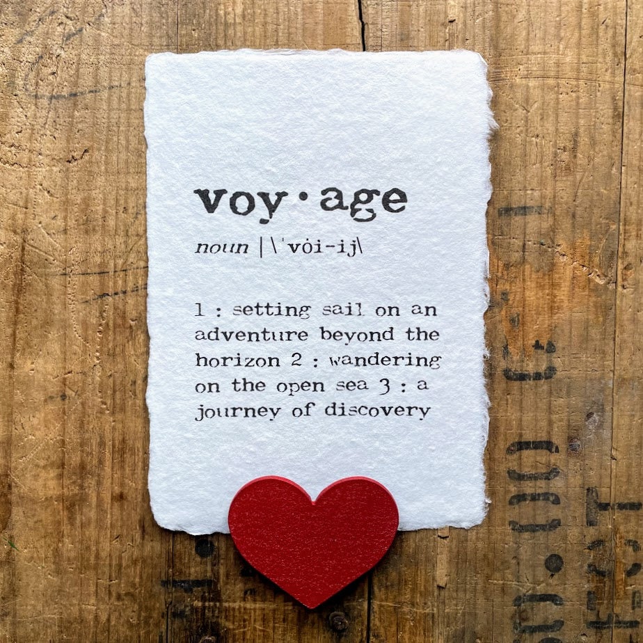Voyage Definition Print in Typewriter Font on 5x7, 8x10, 11x14 Handmade ...