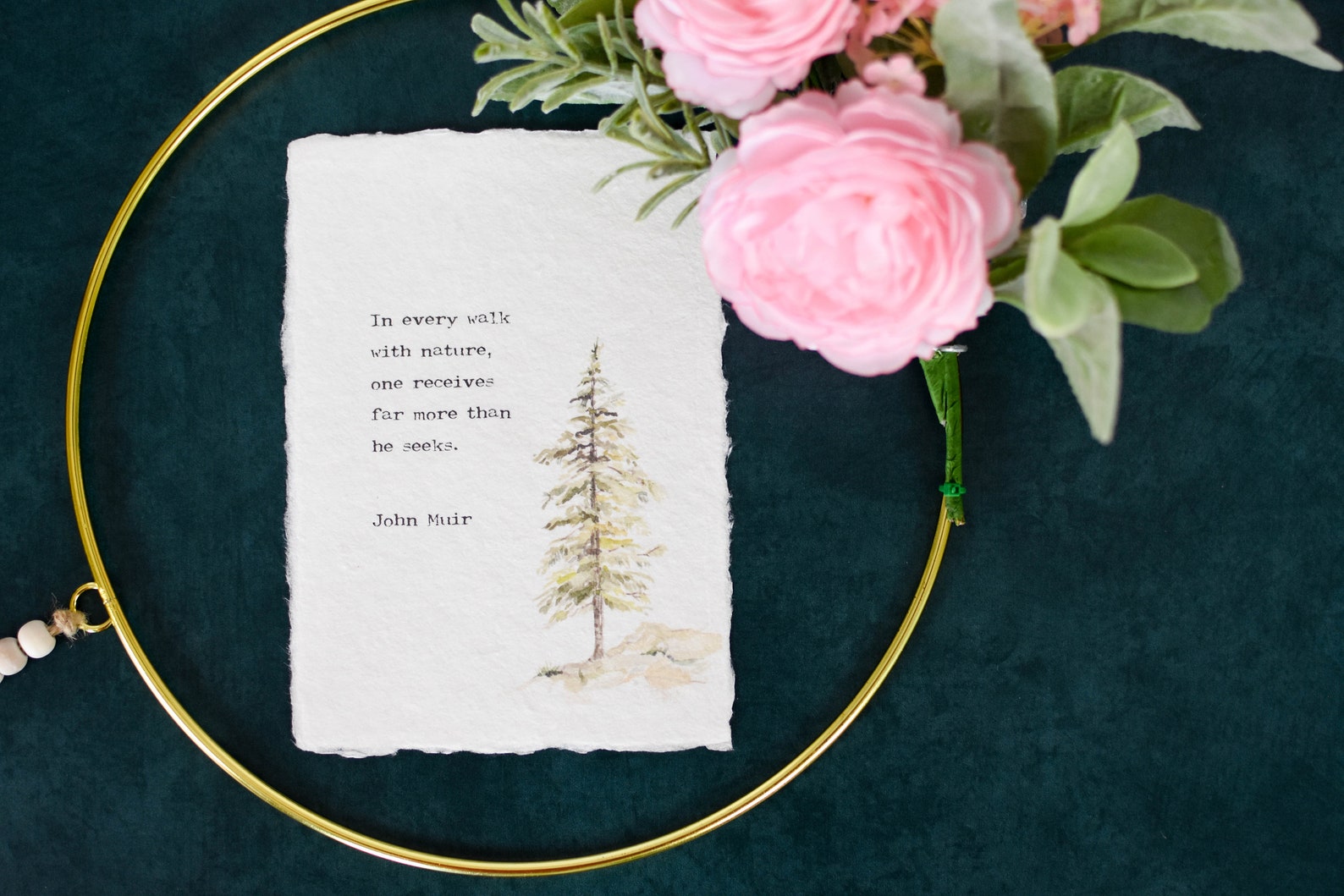 In Every Walk With Nature John Muir Quote in Typewriter Font on 5x7 ...