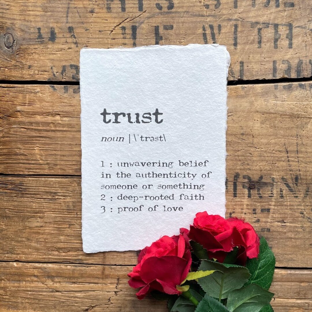 Trust Definition Print in Typewriter Font on 5x7, 8x10, 11x14 Handmade ...