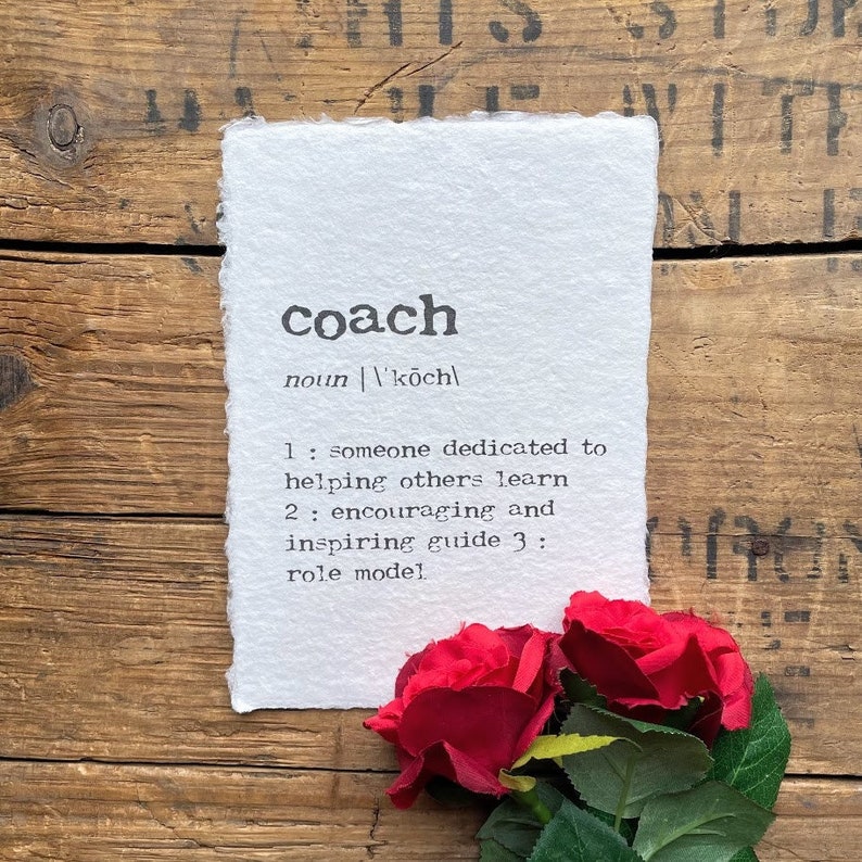 Coach Definition Print in Typewriter Font on 5x7, 8x10, 11x14 Handmade ...