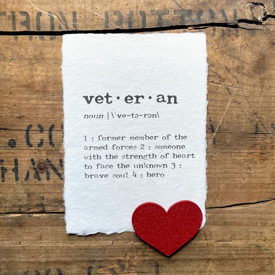 Veteran Definition Print in Typewriter Font on 5x7 or 8x10 | Etsy