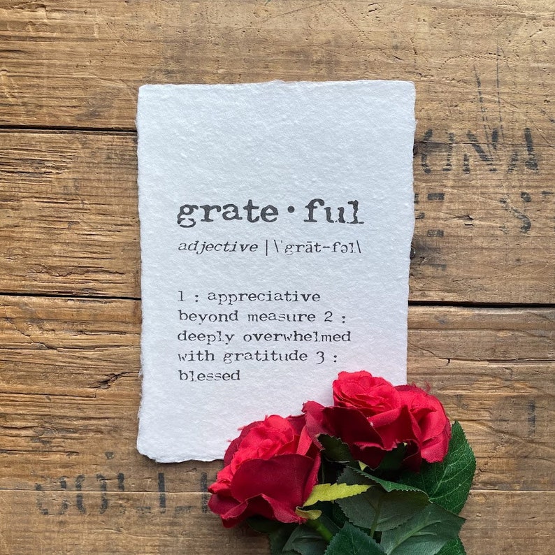 Grateful Definition Print in Typewriter Font on 5x7 8x10 - Etsy