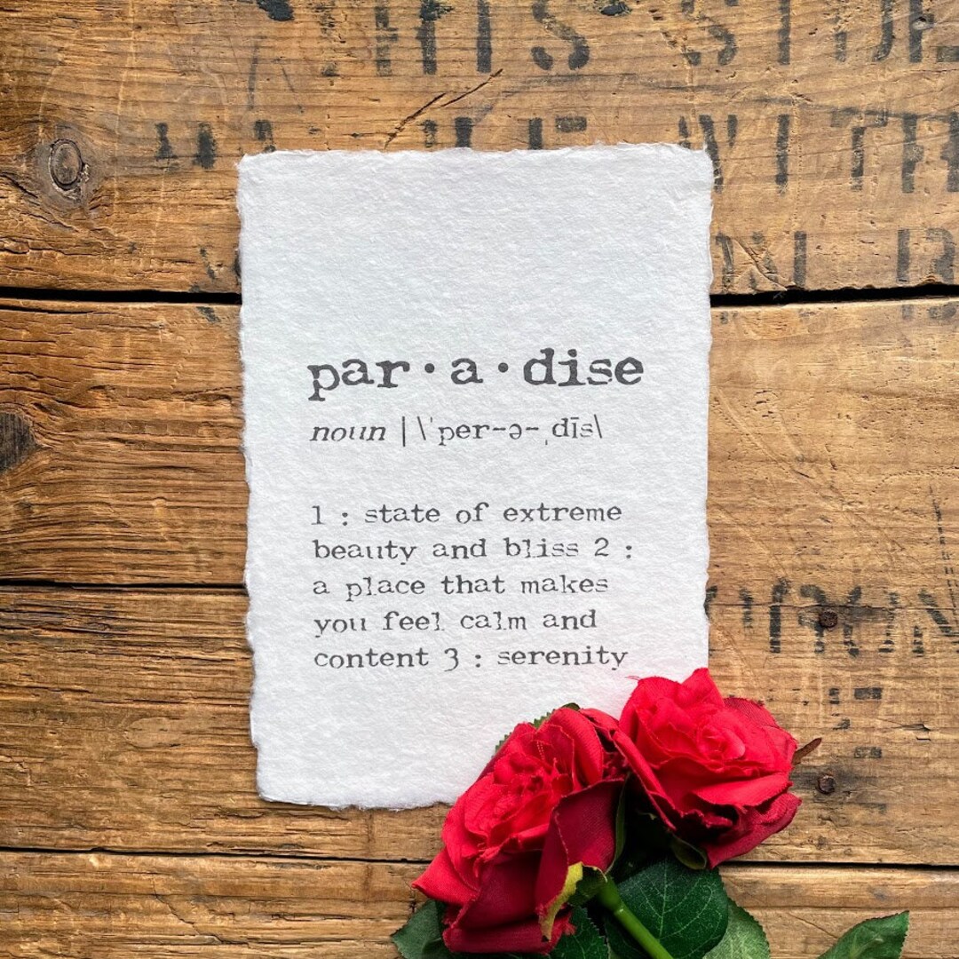 Paradise Definition Print in Typewriter Font on 5x7, 8x10, 11x14 ...