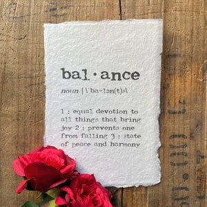 Balance Definition Print in Typewriter Font on 5x7 or 8x10 | Etsy